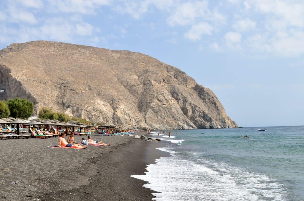 Perissa, Santorini | Relax on the Black Sand Beach - No Man Before